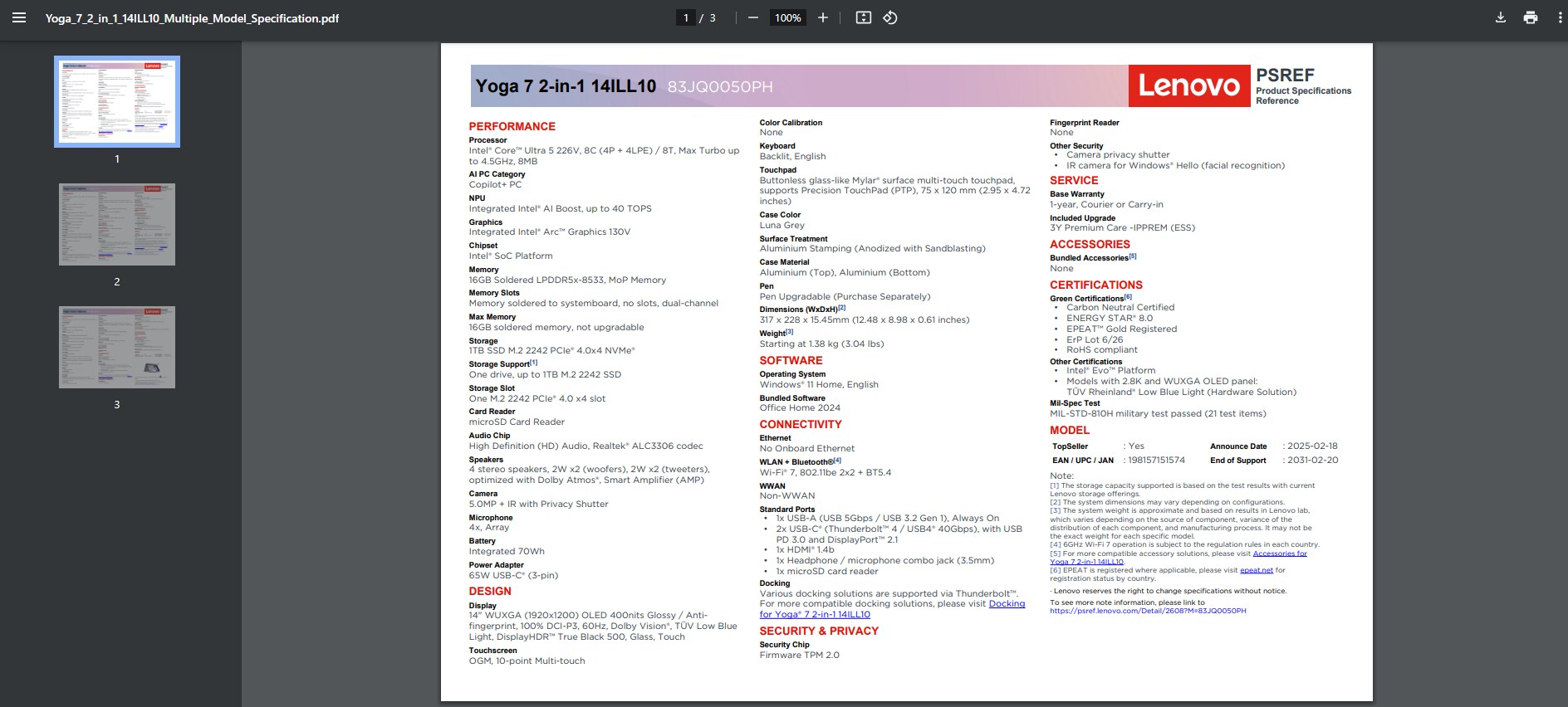 Product Specifications Reference (PSREF) FAQ